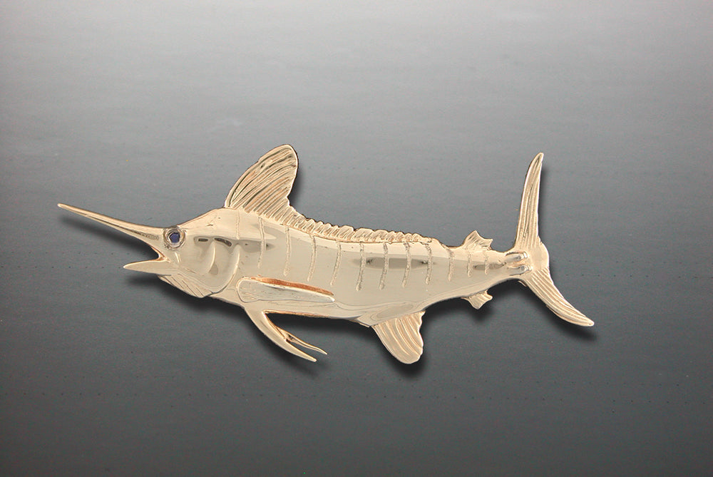 Fully Round White Marlin Pendant